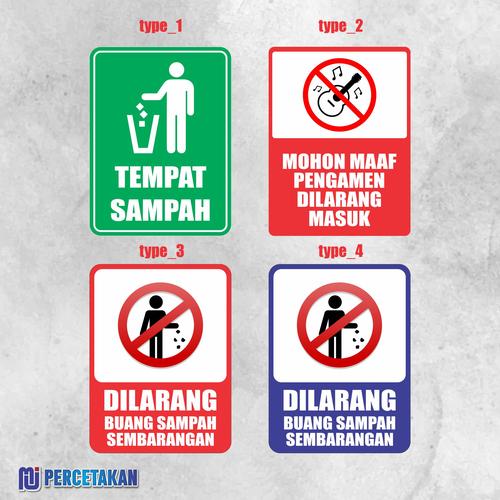 Jual Signane Akrilik Jagalah Kebersihan, Rambu Dilarang Buang Sampah ...