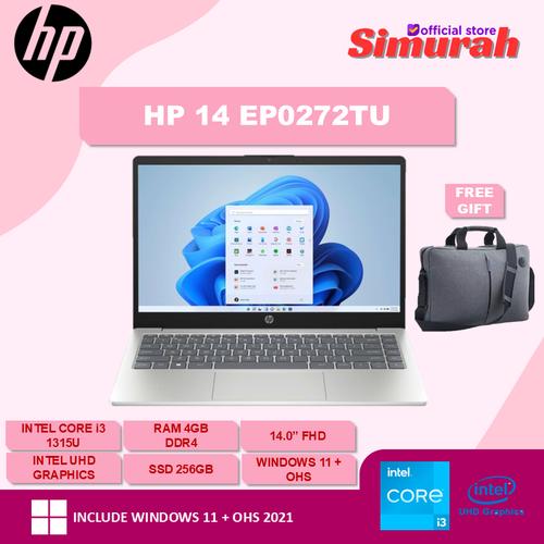 Promo HP 14 EP0272TU i3 1315U Ram 4GB SSD 256GB Windows 11 + Office ...