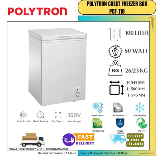 Jual FREEZER POLYTRON CHEST FREEZER BOX PCF-118 (100 LITER), PCF-218 ...