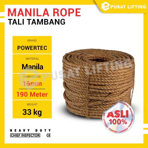 Jual Tali Tambang Manila Rope 16mm x 190m x 33kg Tampar Dadung ...