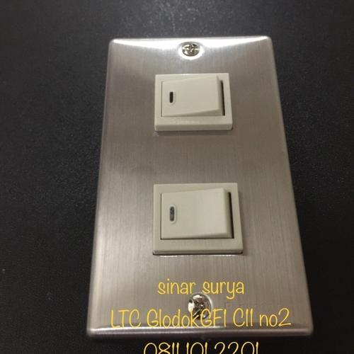 Jual saklar seri cover stainless panasonic set inbow - Double + OUTBOW ...