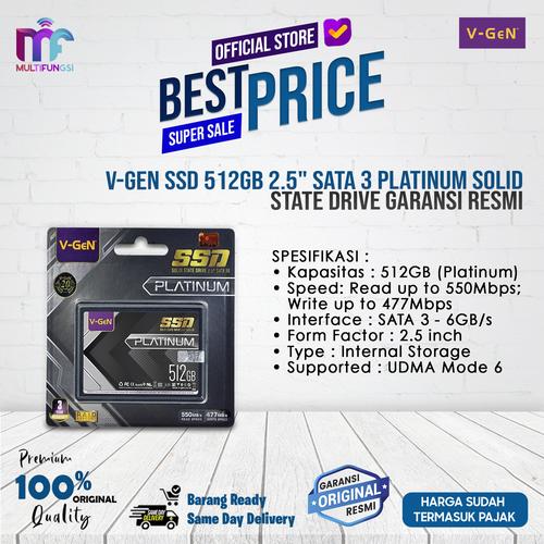 Promo V-GeN SSD 512GB 2.5" Sata 3 Platinum Solid State Drive Garansi ...