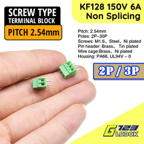 Jual KF128 2.54mm Pitch PCB Screw Wire Terminal Block Blok Kecil Mini ...
