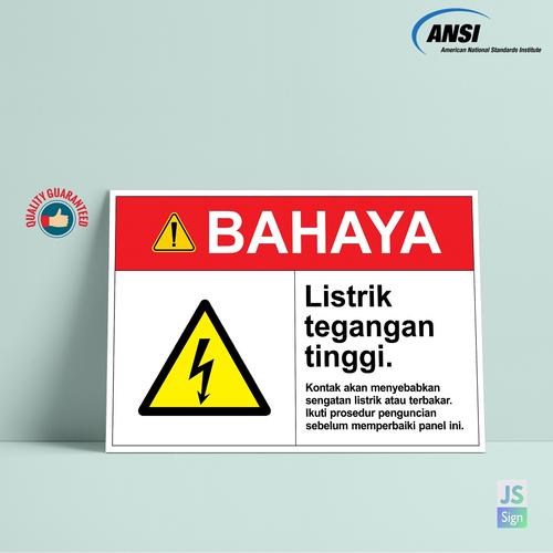 Jual SAFETY SIGN K3 - BAHAYA LISTRIK TEGANGAN TINGGI + PLAT 2MM - S ...