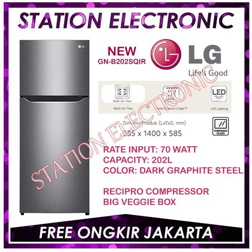 Promo LG GN-B202SQIR NEW Kulkas 2 Pintu 202 L GN-B202 Cicil 0% 3x ...