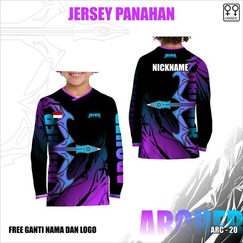 Jual Baju olahraga panahan anak kaos jersey team archer B free custom ...