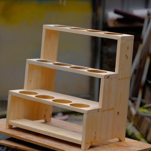 Jual Wooden Bottle racks round holes. Rak botol cafe. 12 lubang. Cocok ...