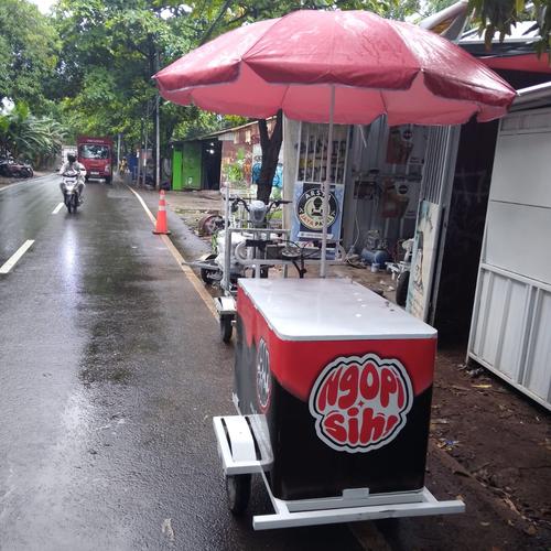 Jual menerima pesanan gerobak kopi keliling sepeda listrik selis custom ...