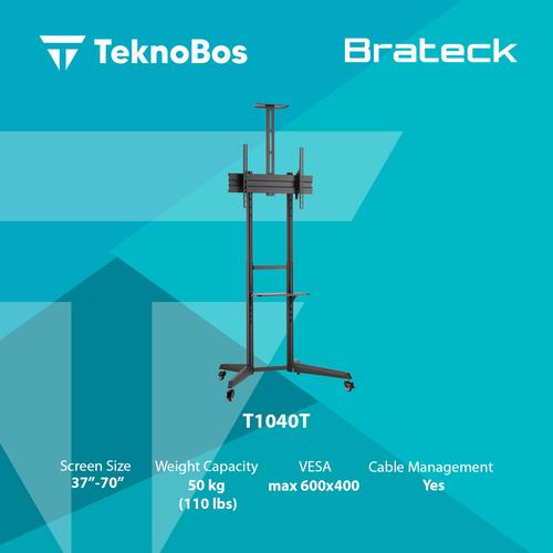 Promo Brateck T1040T Versatile & Compact Steel TV Cart For most 37''-70 ...