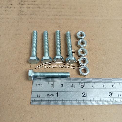 Jual BAUT MUR M6X35 KUNCI 10 M6 X 35 PANJANG 3,5CM 3,5 CM PITCH DRAT 1. ...