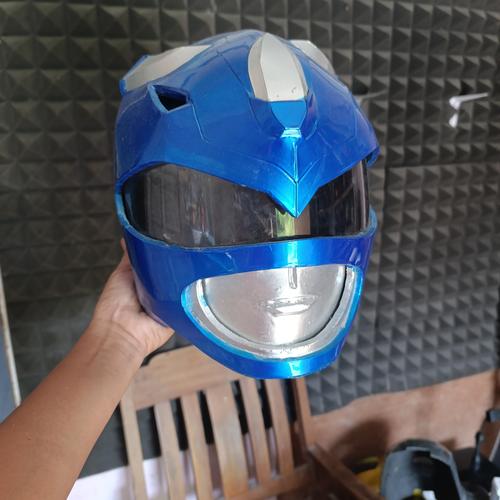 Jual helm half face SNI custom karakter power ranger biru Triceratops ...