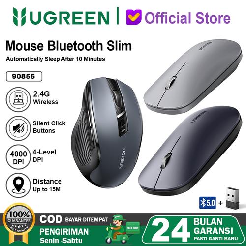 Promo UGREEN Mouse Wireless Bluetooth Silent Click For Windows Linux ...
