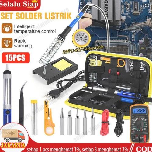 Jual Set Solder Listrik Lengkap dengan Multimeter Iron Tool Kit 220V 60W/Solder Listrik Murah ...