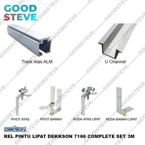 Jual REL PINTU LIPAT FOLDING DOOR DEKKSON 7166 COMPLETE SET 3M - 4 DAUN ...