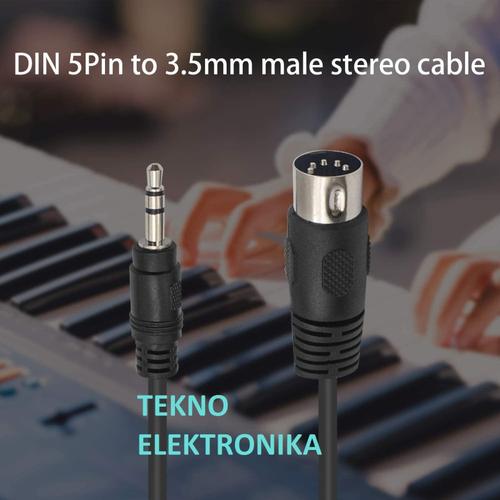 Jual Kabel Audio Instrumen 2 Meter Midi Din 5 Pin to Aux Mini Stereo 3 ...