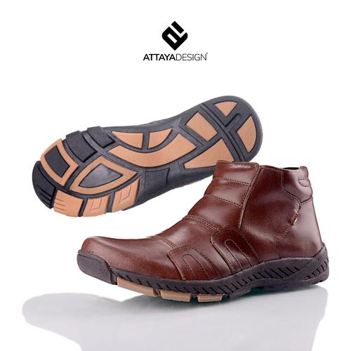 Promo Sepatu Boots Pria Kulit Asli Resleting Attaya Design Tanpa Tali ...