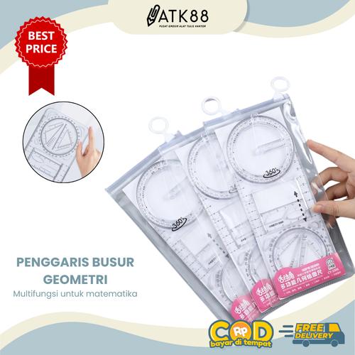 Promo Penggaris Busur Geometri Rotary 360 derajat Multifungsi Serbaguna ...