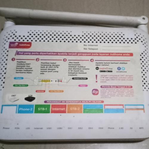 Jual ONT GPON FIBERHOME HG6145D2 NORMAL KELENGKAPAN UNIT+ADAPTOR - Kota ...