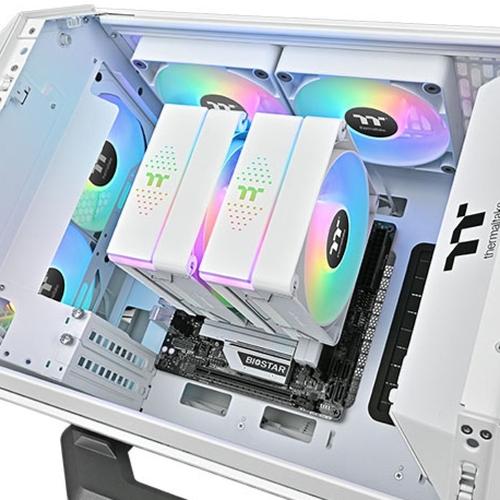 Promo THERMALTAKE ASTRIA 600 ARGB SNOW WHITE DUAL TOWER AIR CPU COOLER ...