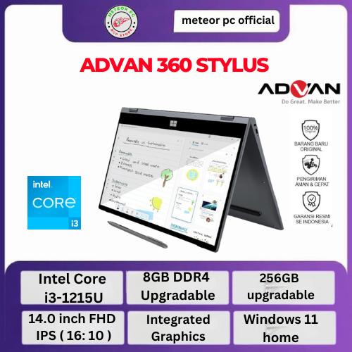 Jual Advan 360 Stylus Pro 2in1 Touchscreen Intel i3-1215U 8GB SSD 256GB ...