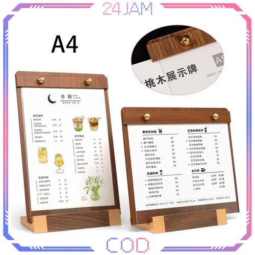 Jual Menu Holder Kayu A4 Papan Menu Cafe Kayu Stand Menu Berdiri ...