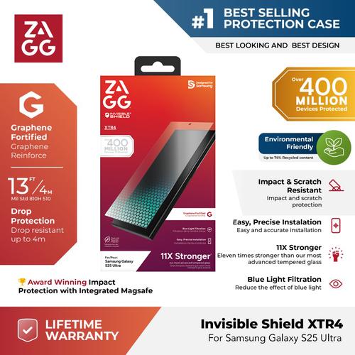 Promo ZAGG Invisible Shield XTR4 Tempered Glass Samsung S25 Ultra Cicil ...