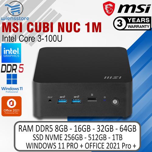 Jual MINI PC MSI CUBI NUC 1M INTEL CORE 3 100U Gen 13 FULLSET +RAM +SSD ...