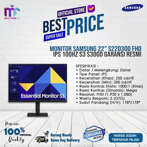 Jual Monitor Samsung 22" S22D300 FHD IPS 100Hz S30GD Garansi Resmi ...