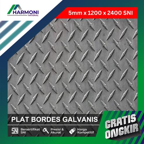 Jual Plat Bordes Galvanis Tebal 5mm x 4 x 8 Feet / 1200 x 2400 mm / 120 ...