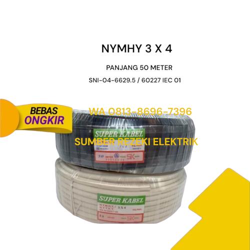 Jual Kabel Listrik 3x4 50m Kabel Nyyhy Nymhy 3x4 50 Meter - Hitam ...