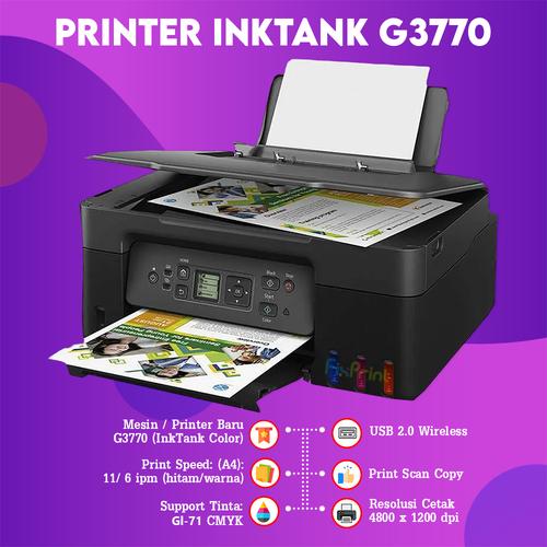 Promo Printer Canon PIXMA G3770 Wireless (Print-Scan-Copy) InkTank ...