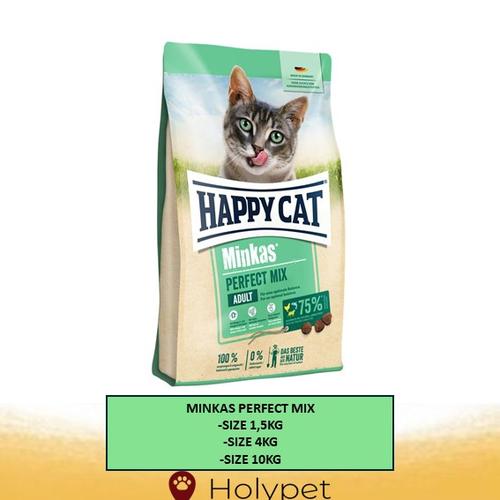 Jual MAKANAN KUCING HAPPY CAT MINKAS PERFECT MIX / MAKANAN KUCING ...