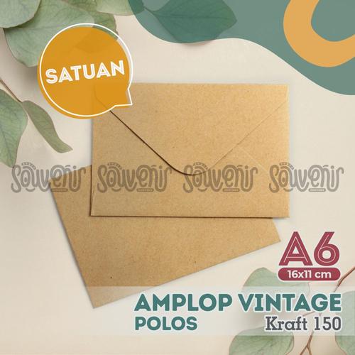 Jual Custom Sablon Amplop A6 Amplop Vintage Kraft 150 gr | Uk. 16x11 cm ...