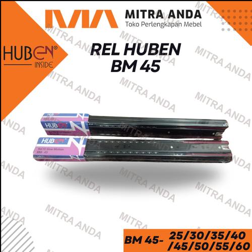 Jual Rel Laci Slow Motion BM 45 Huben | Full Extension | Soft Close ...