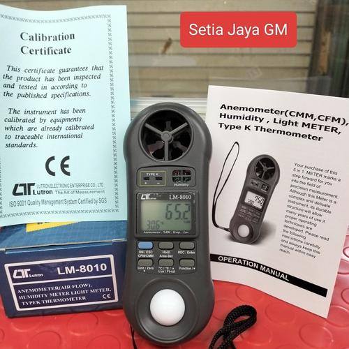 Jual Lutron LM-8010 Anemometer CMM,CFM+ Humidity+Lux Meter+ Thermometer ...