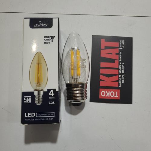 Jual Lampu LED Filamen Bulb Edison e27 4watt Candle Warmwhite C35 - SNI ...