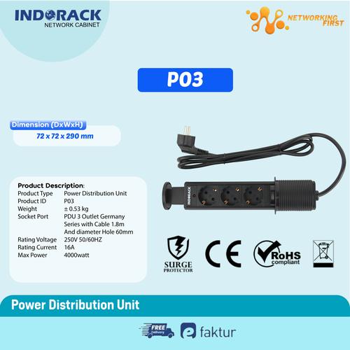 Jual INDORACK Stop Kontak Meja Colokan Tanam Meja Power Socket 3 Outlet ...