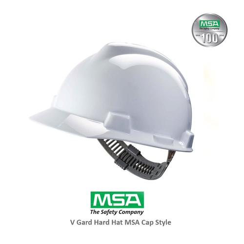 Jual MSA V-Gard Hard-Hat-Cap-Style-white-STazz-on/Helm MSA V Gard Hard ...
