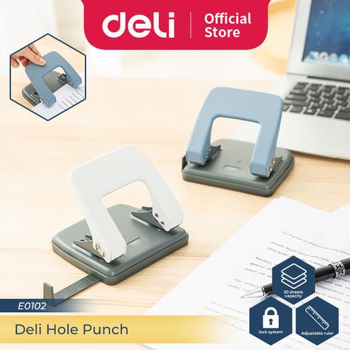 Jual Deli Pembolong Kertas / 2-Hole Punch Kapasitas 20 Lembar E0102 ...