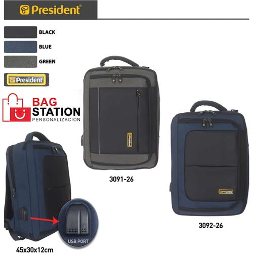 Promo BACKPACK PRESIDENT USB ORIGINAL TAS RANSEL LAPTOP MULTIFUNGSI 3 ...