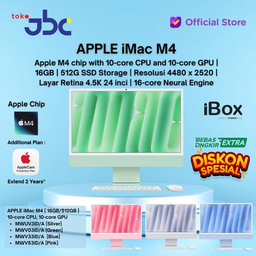 Promo [RESMI ibox] Apple iMac with Retina 4.5K display: Apple M4 chip ...