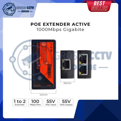 Promo POE EXTENDER / POE ACTIVE SPLITTER / POE SPLITTER 2 PORT 1000Mbps ...