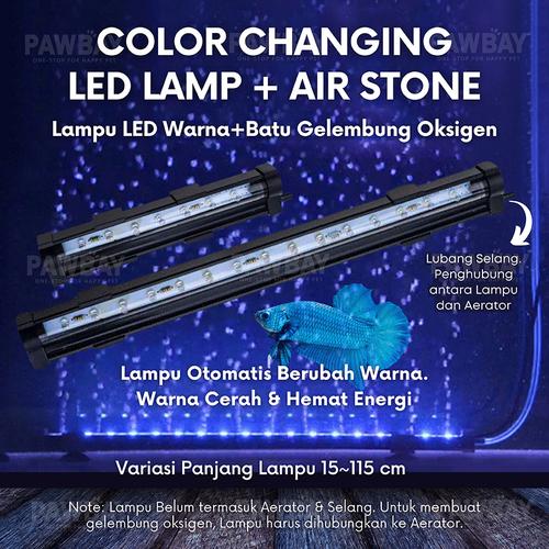 Jual Lampu Aquarium LED Celup Batu Gelembung Udara Airator Air Stone ...