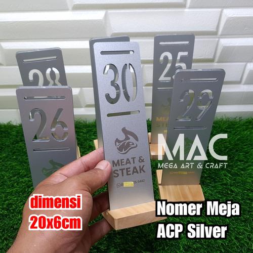 Promo Nomor Meja Aluminium ACP Tinggi 20 x 6 cm / Custom Penanda Cafe ...