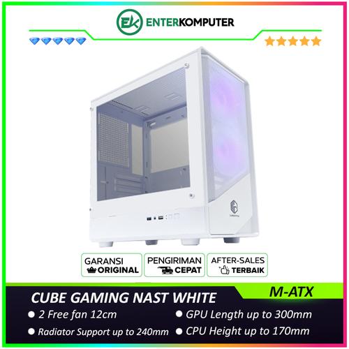 Jual CUBE GAMING NAST WHITE - mATX Gaming Case - All White Inside ...