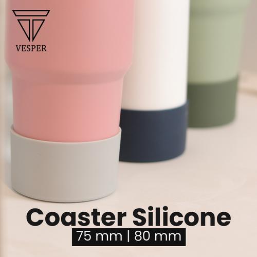 Promo coaster cover silicone tumbler water bottle 75mm 80mm / protektor ...