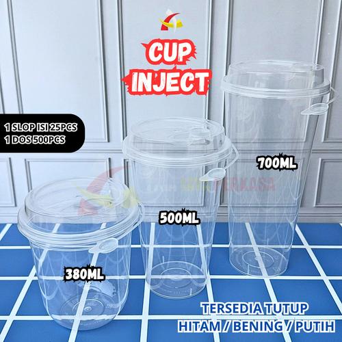 Jual Thinwall Cup Injection Tebal / Gelas Plastik Inject 12oz 380ml 16oz 500ml 24oz 700ml isi ...