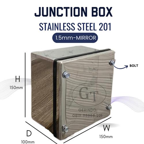 Jual Junction Box Stainless 150x150x100mm/15x15x10cm SUS201 1.2mm Doff ...