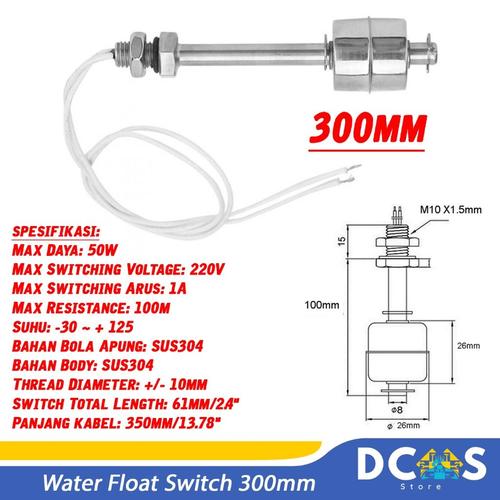 Jual Float Switch Stainless Steel Water Level Sensor 300Mm Arduino ...
