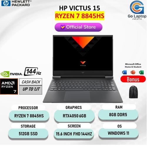 Promo HP VICTUS 15 RYZEN 7 8845HS RTX4050 6GB/ 8GB 512GB W11+OHS 15.6 ...